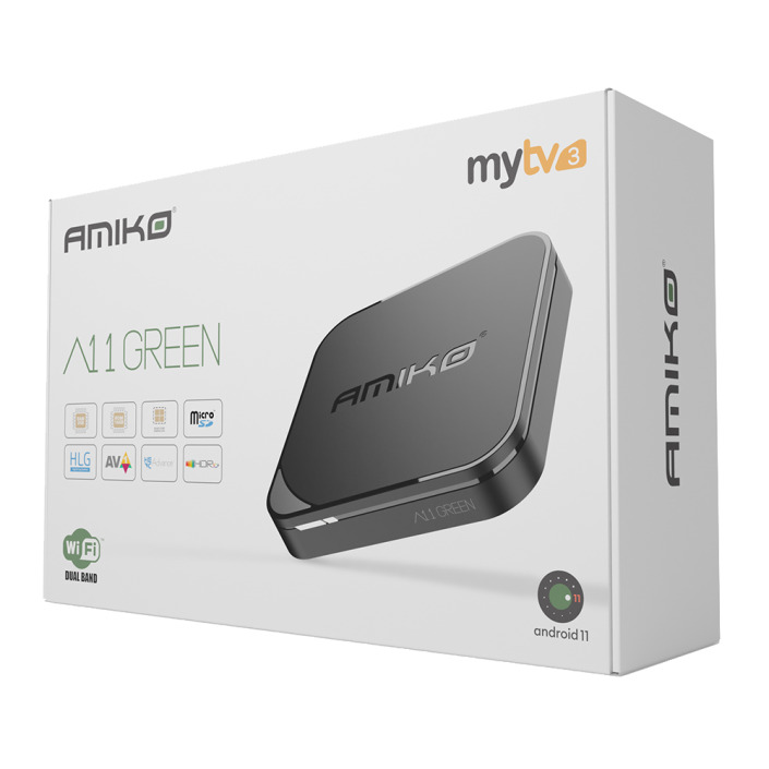 Amiko A11 Green Android IPTV Mediastreamer | Androidkastje.nl